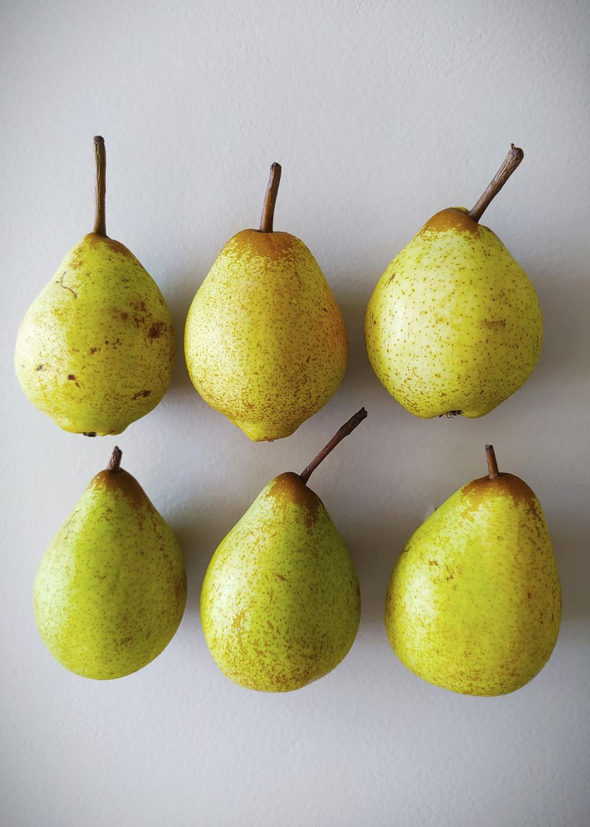 'six pear yellow' Poster, picture, metal print, paint by DheYa Art ...