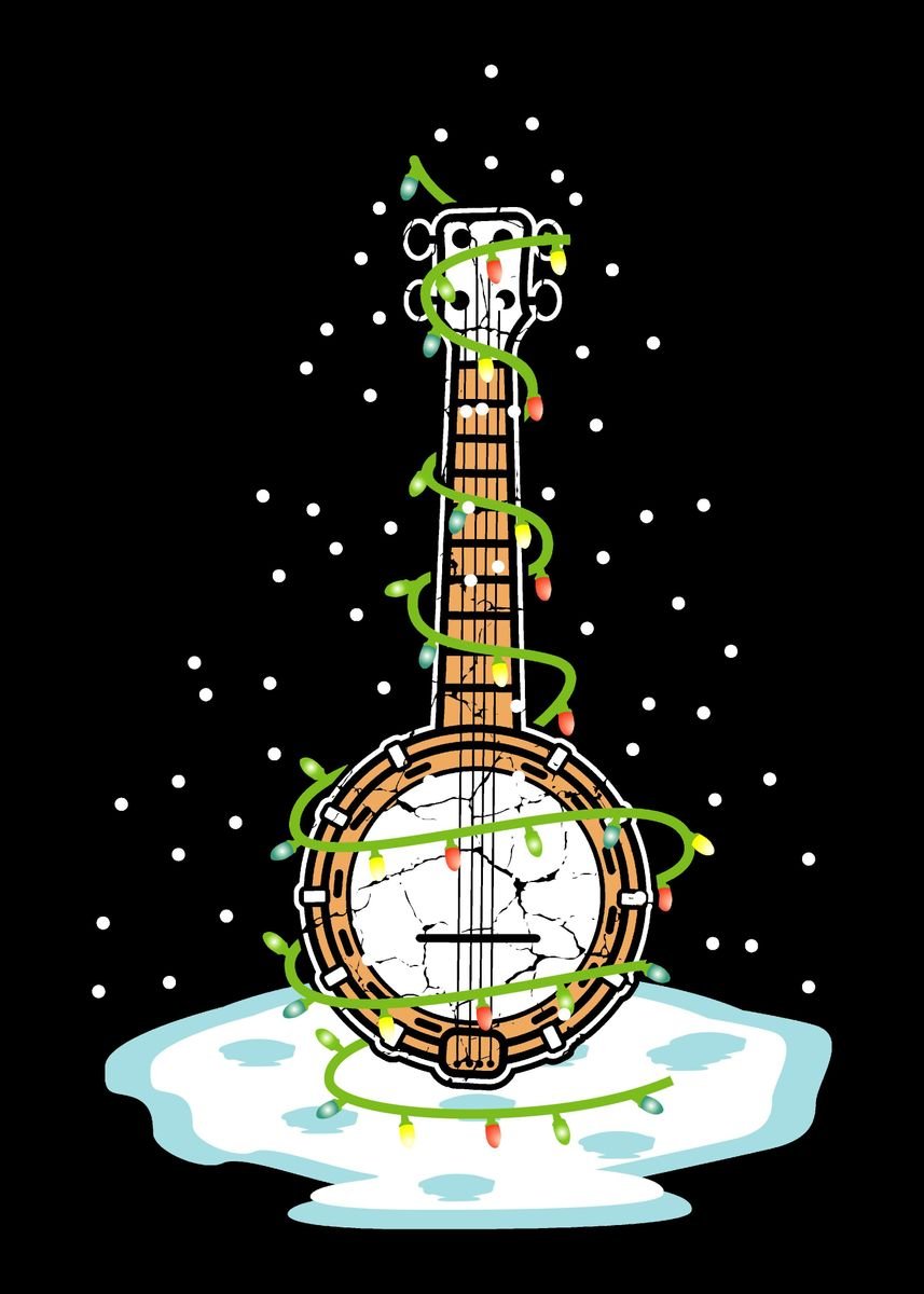 'Banjo Christmas Tree Banjo' Poster, picture, metal print, paint by ...