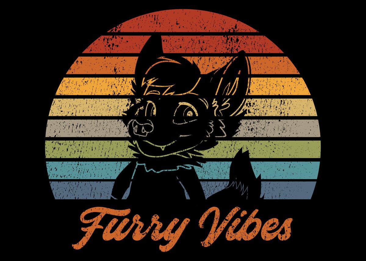 'Vintage Retro Furry Fibes' Poster by Timo Bockrath | Displate