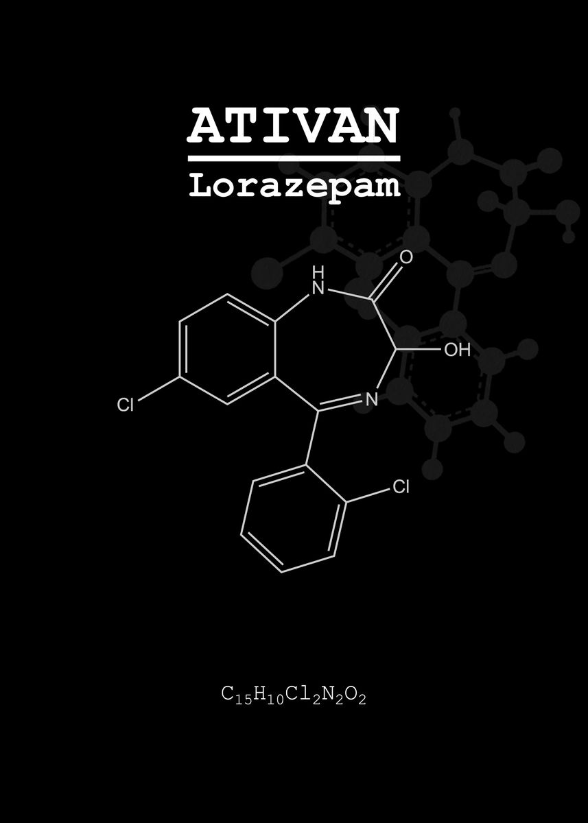 'Ativan' Poster, picture, metal print, paint by ChemECool | Displate