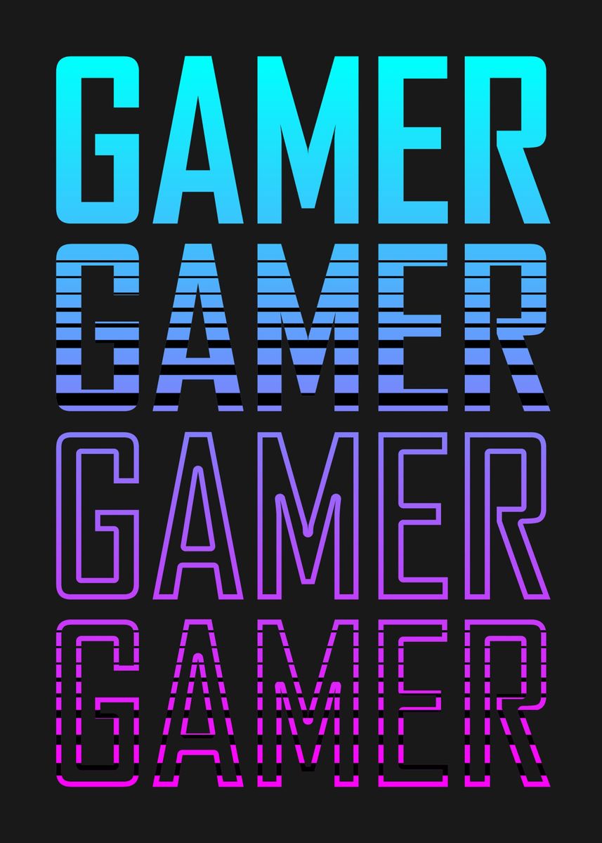 'For Gamer Gaming Textart' Poster, picture, metal print, paint by Max ...