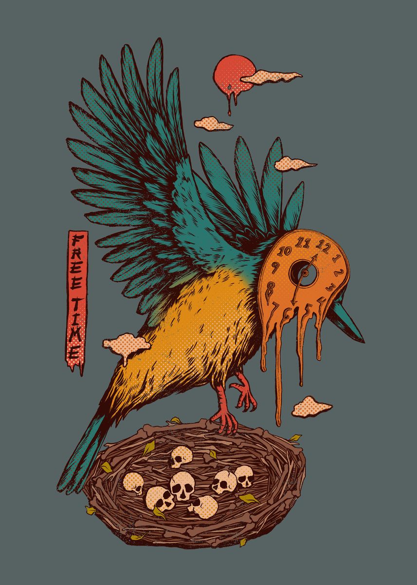 'Free Time' Poster, picture, metal print, paint by Norman Duenas | Displate