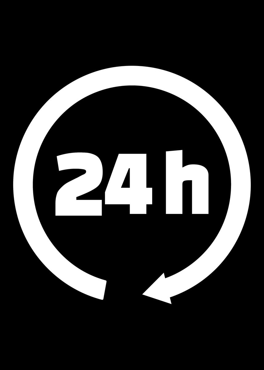'24 hours' Poster, picture, metal print, paint by Designzz | Displate