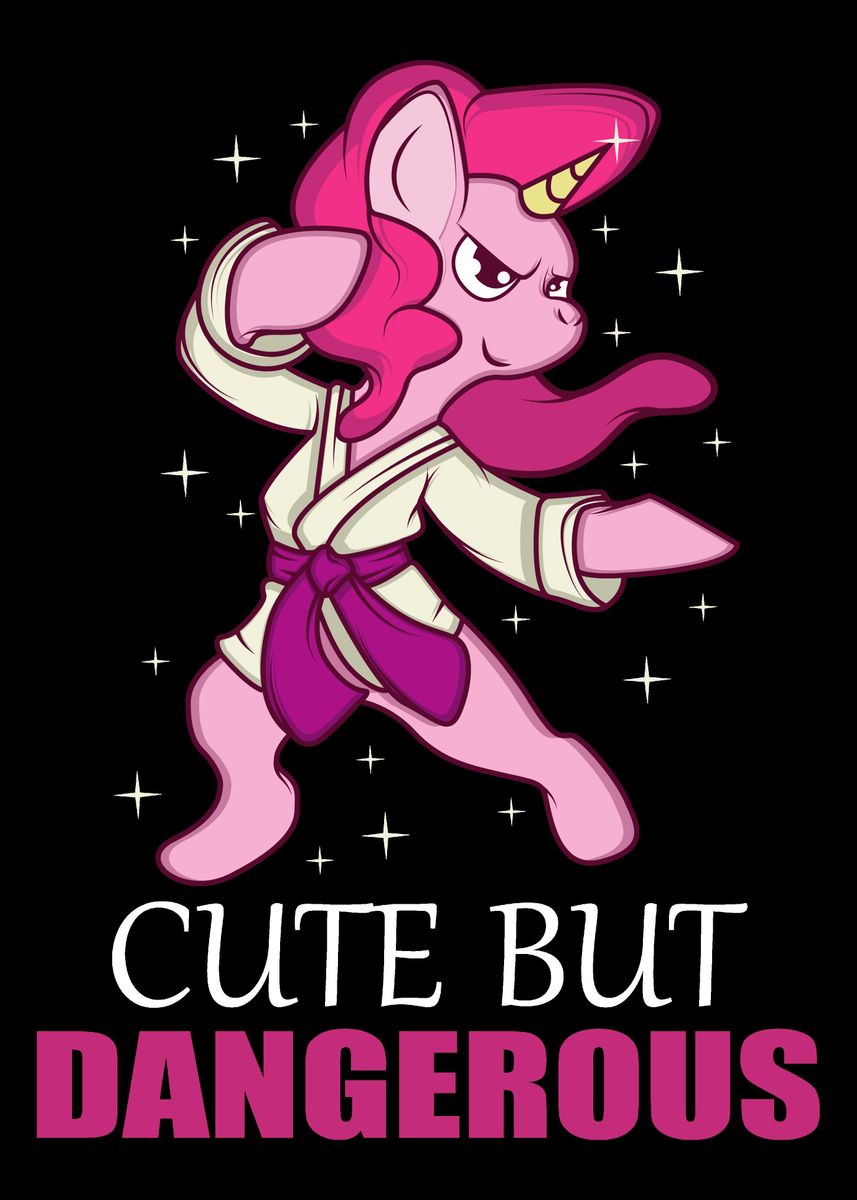 'Cute But Dangerous Unicorn' Poster, picture, metal print, paint by ...