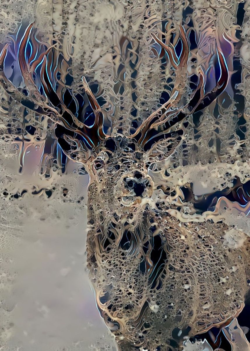 'White sprite deer' Poster, picture, metal print, paint by ChangeofArt ...