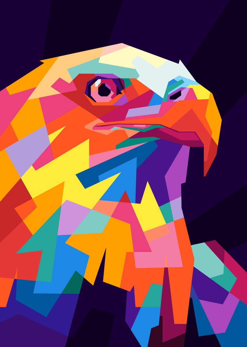 'Colorful Eagle' Poster, picture, metal print, paint by Noeeerr | Displate