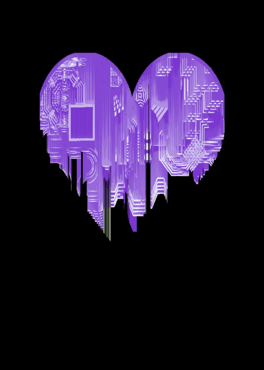 'Digital Love Love Heart' Poster, picture, metal print, paint by ...