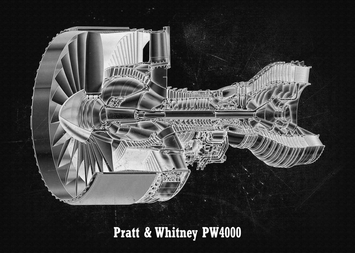 'Pratt Whitney PW4000' Poster by JAT DESIGNS | Displate