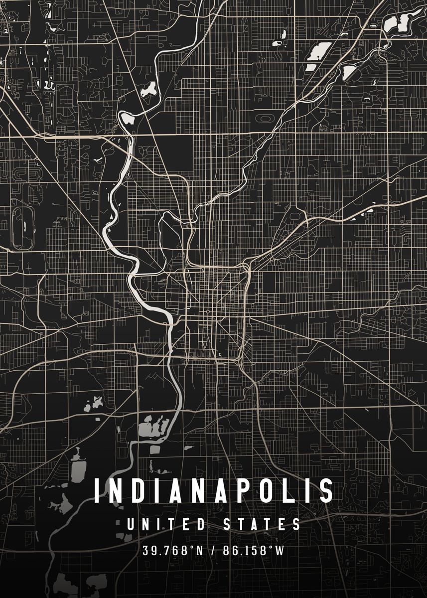 'Indianapolis Indiana' Poster by Five Senses Art | Displate
