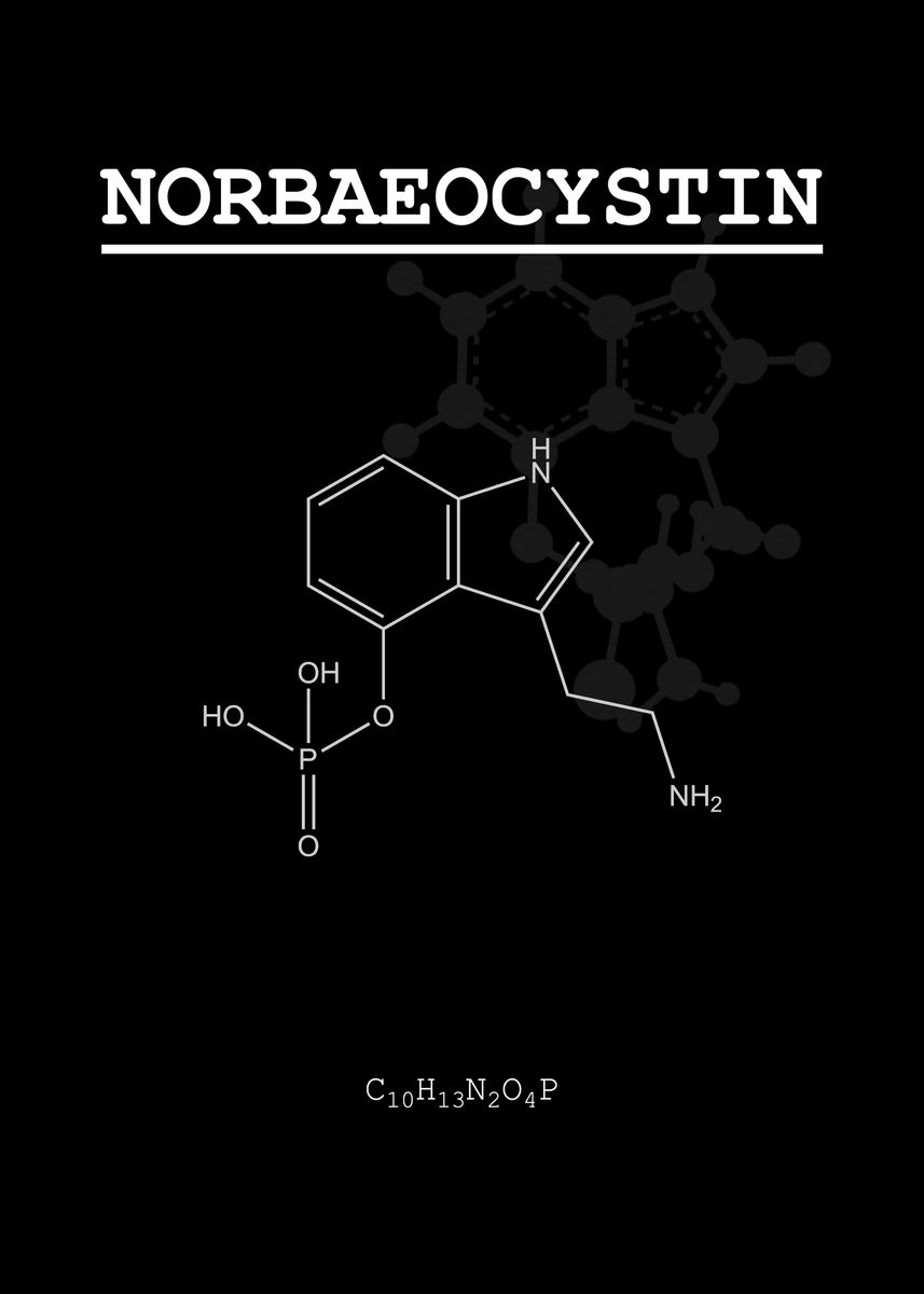 'Psychedelic Norbaeocystin' Poster by ChemECool | Displate