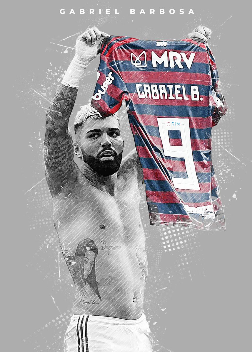 'Gabriel Barbosa' Poster, picture, metal print, paint by Creative Shop ...