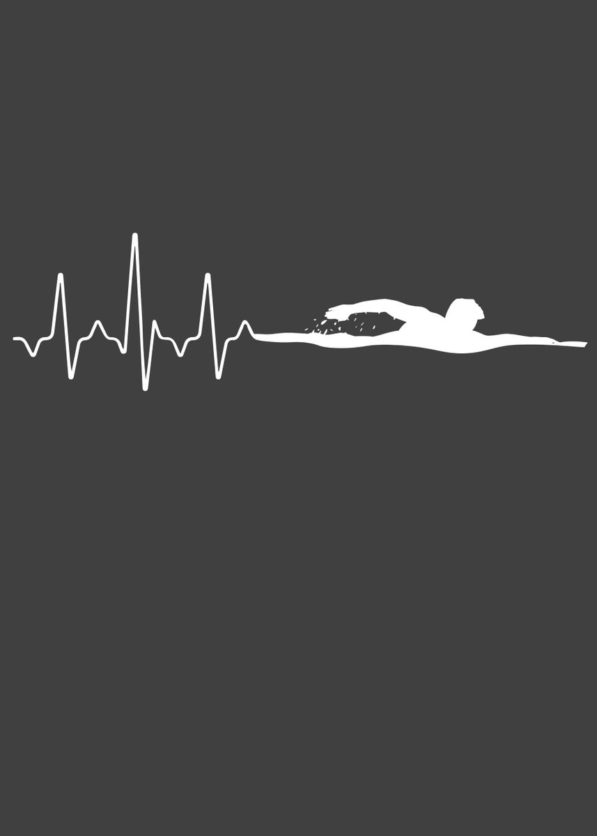 'Swimming Heartbeat' Poster, picture, metal print, paint by schmugo ...