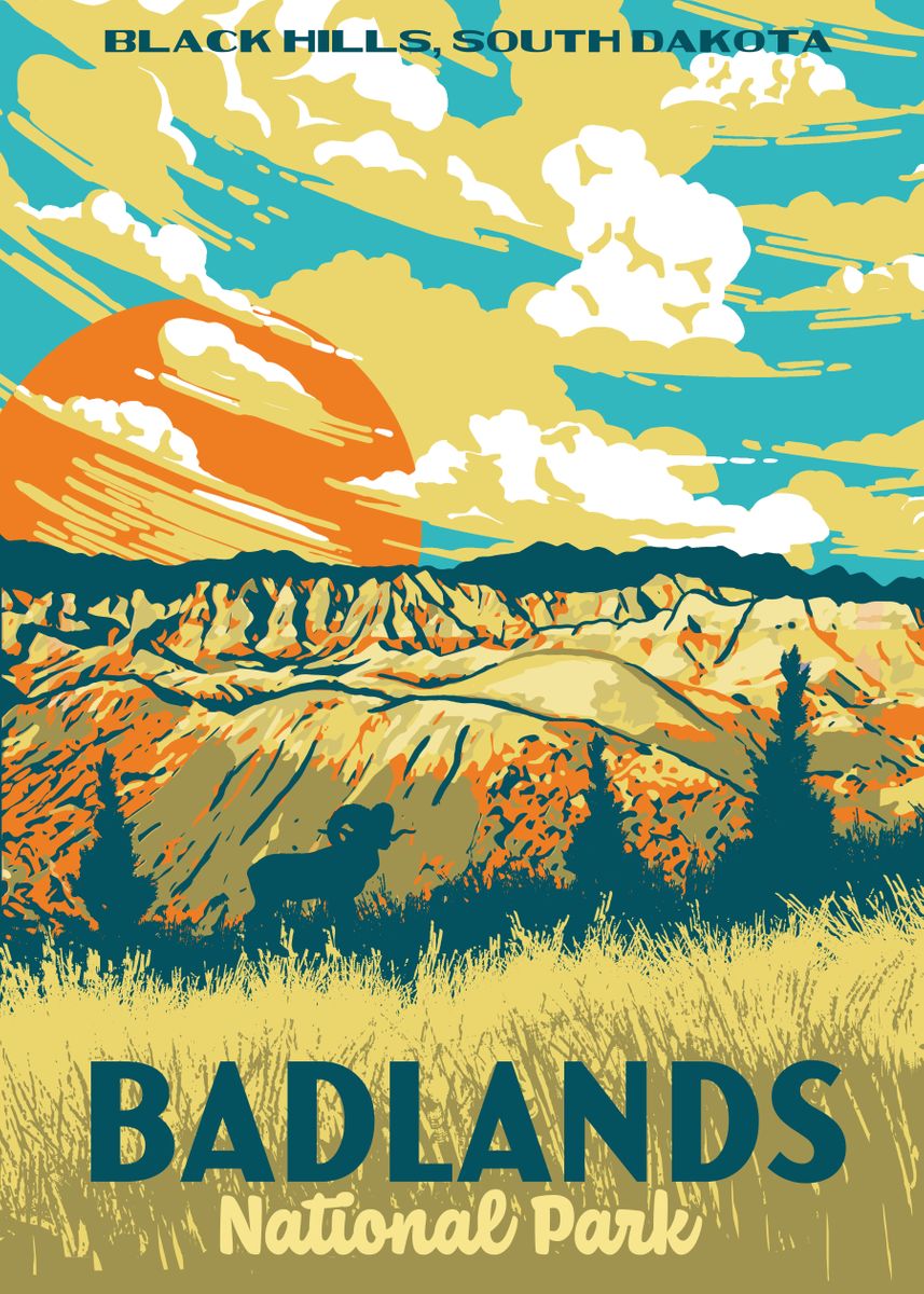 'Badlands National Park ' Poster by giantstepdesign | Displate