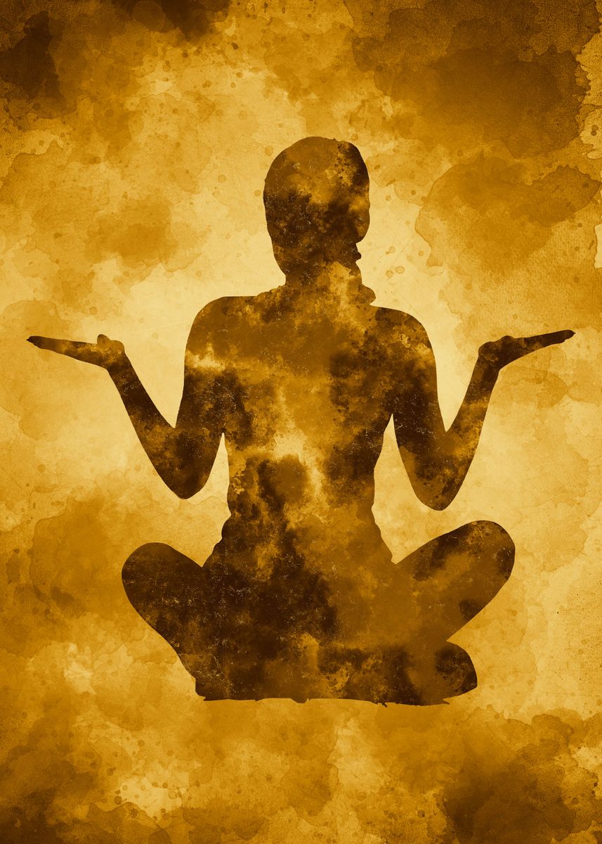 'yoga meditation' Poster, picture, metal print, paint by SplashDesign ...