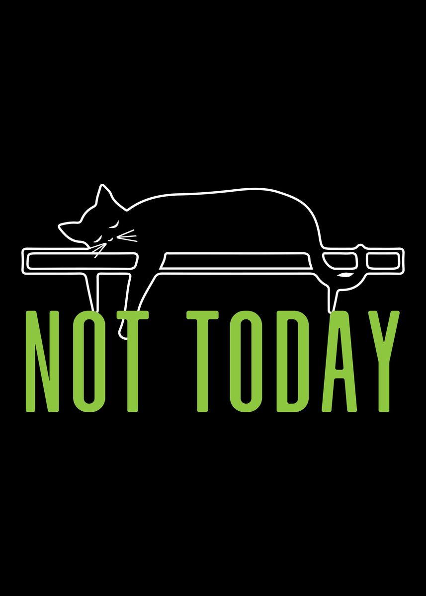 'Not today cat' Poster, picture, metal print, paint by AaronBaron ...