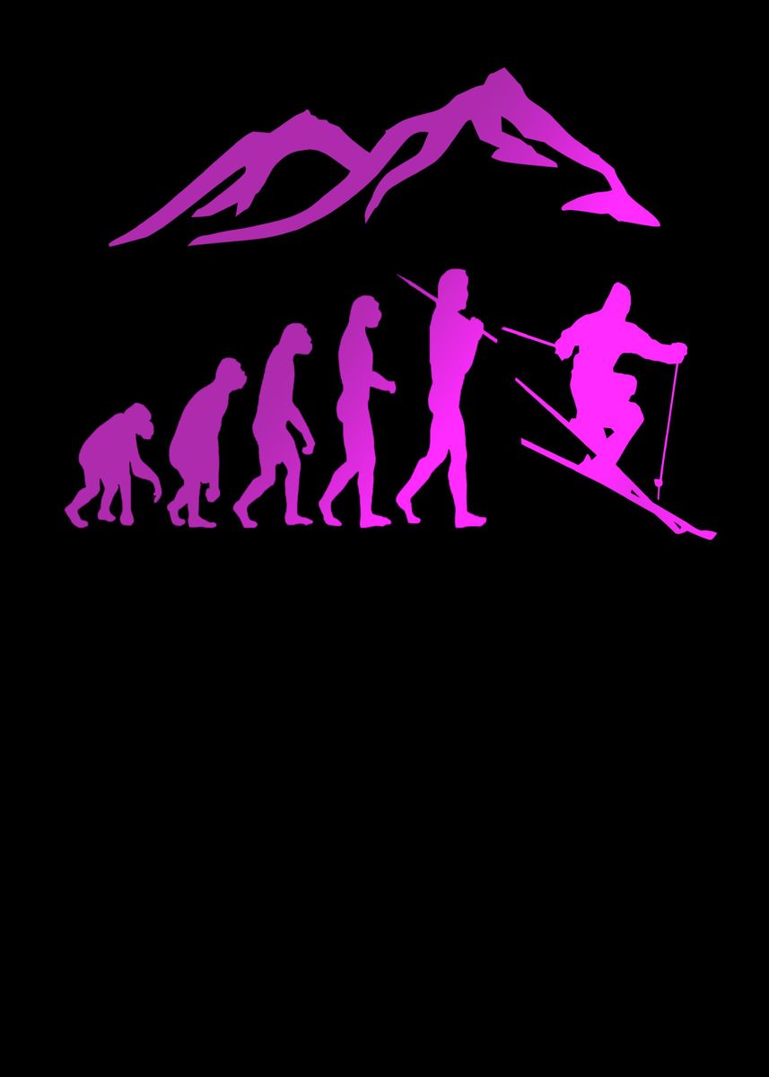 'Ski evolution skier snow' Poster by sytacdesign | Displate