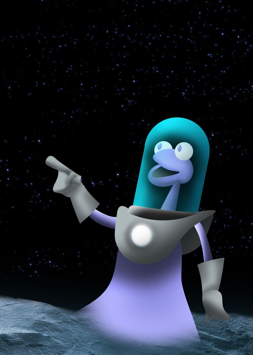 'Alien Snail' Poster, picture, metal print, paint by Zoella Gumm | Displate