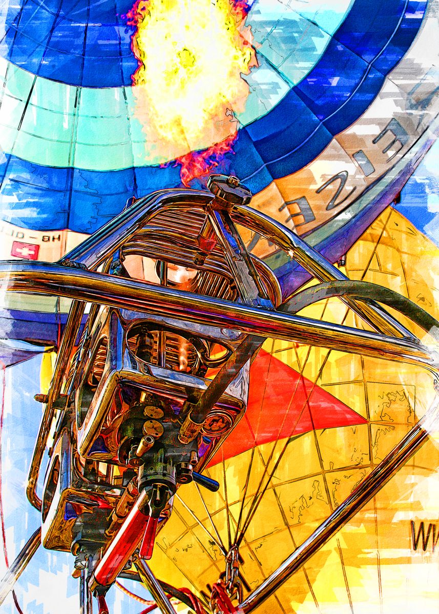 'Colorful Hot Air Burner' Poster, picture, metal print, paint by ...