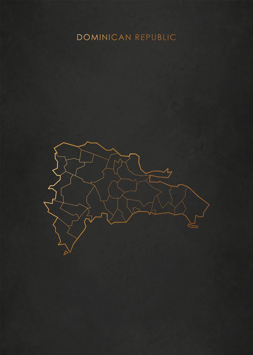 'Dominican Republic Map' Poster, picture, metal print, paint by aio ...