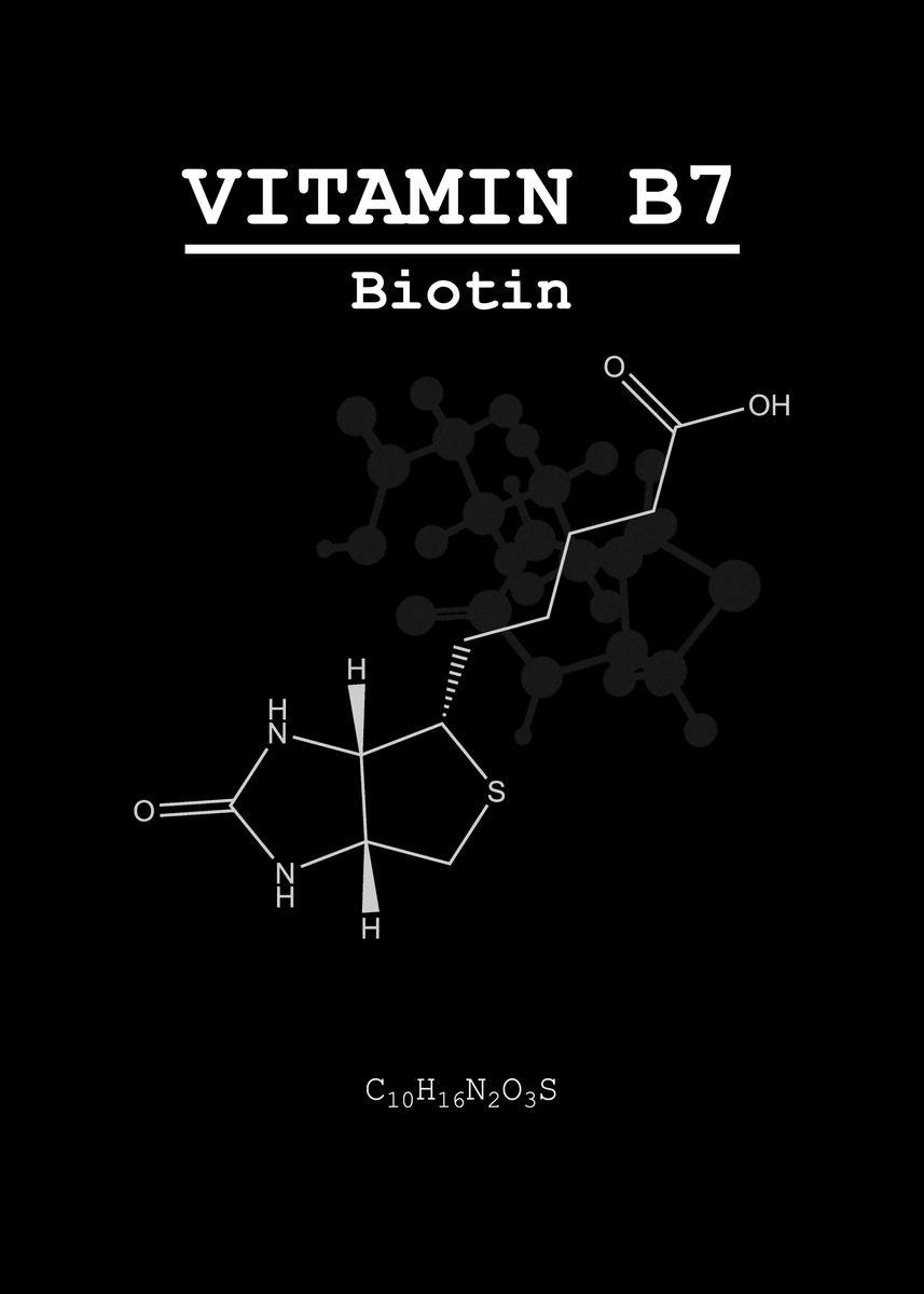 'Vitamin B7 Biotin' Poster by ChemECool | Displate