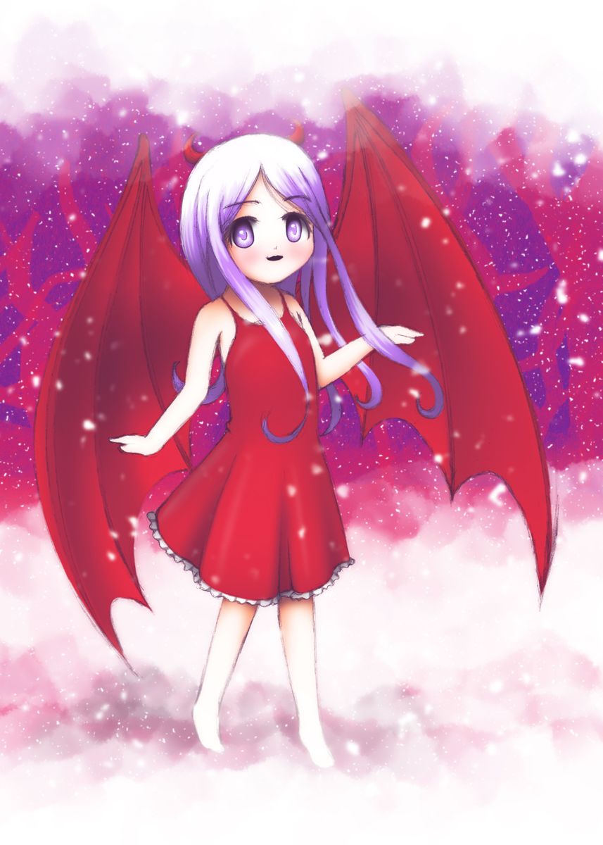 'Bat Wing Girl Original Art' Poster, picture, metal print, paint by ...