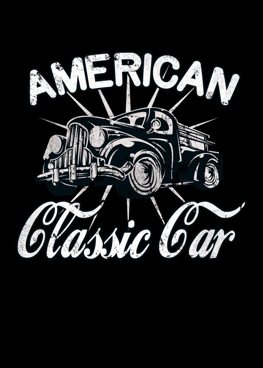 'American Classic Car Truck' Poster, picture, metal print, paint by ...