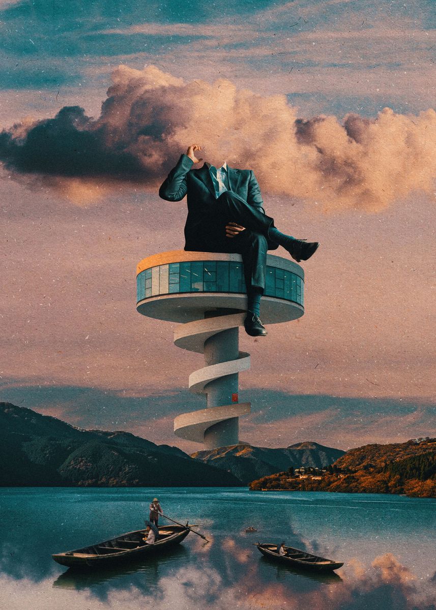 'Man On The Tower' Poster, picture, metal print, paint by Eleaxart ...