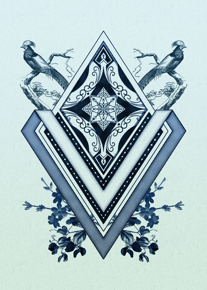 'Blue Diamonds 6' Poster by Lewis Gaston | Displate