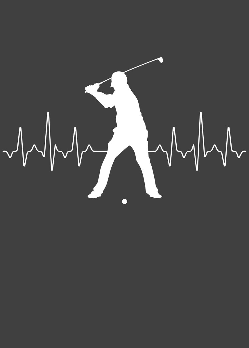 'Golf Heartbeat' Poster by schmugo | Displate