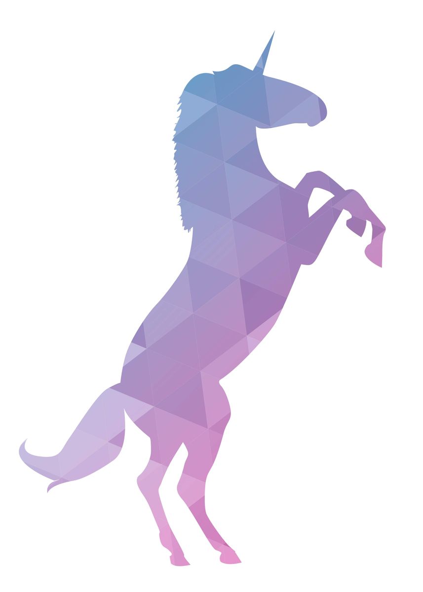 'Polygon Unicorn' Poster, picture, metal print, paint by Juledu | Displate