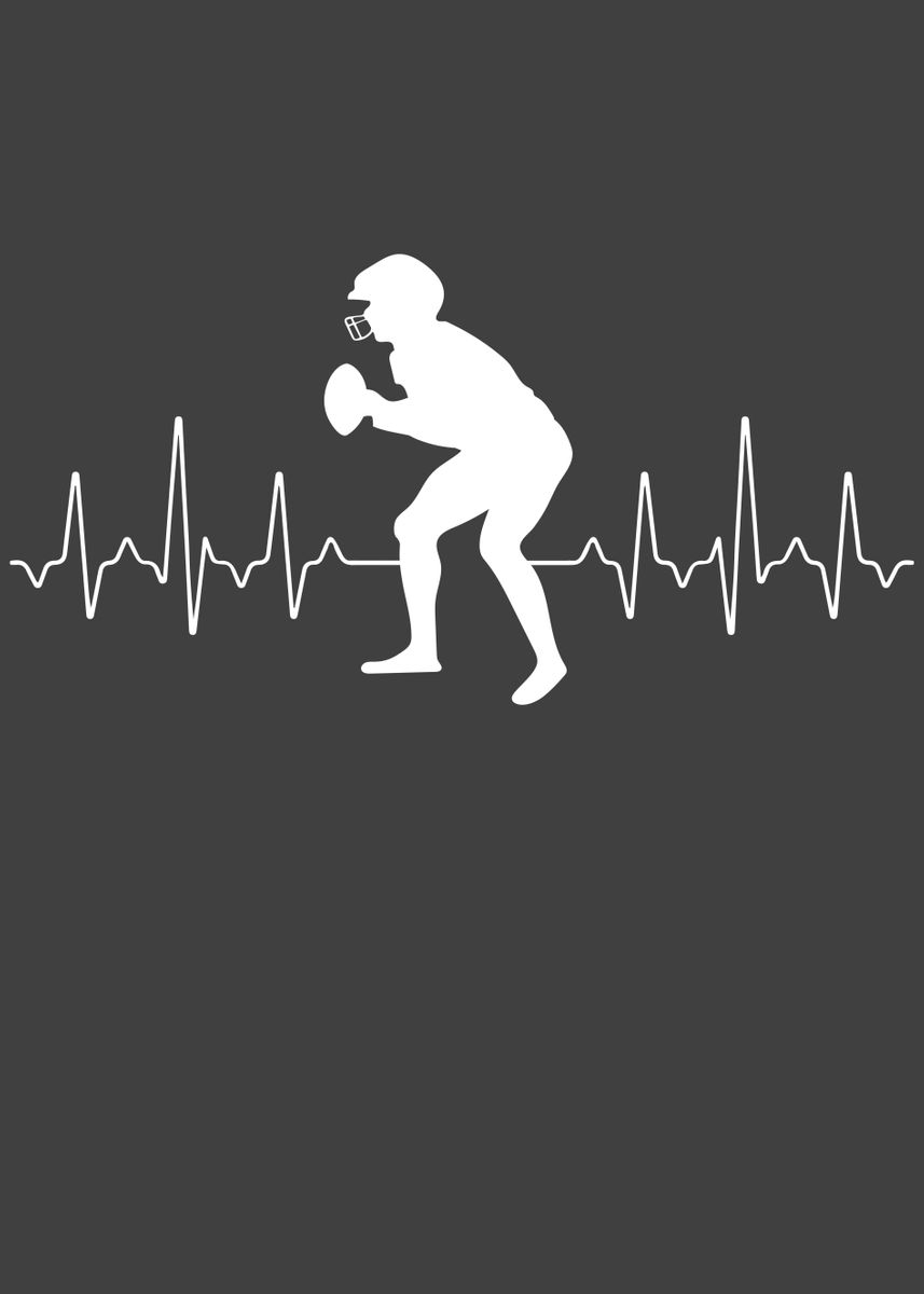 'Football Heartbeat' Poster, picture, metal print, paint by schmugo ...