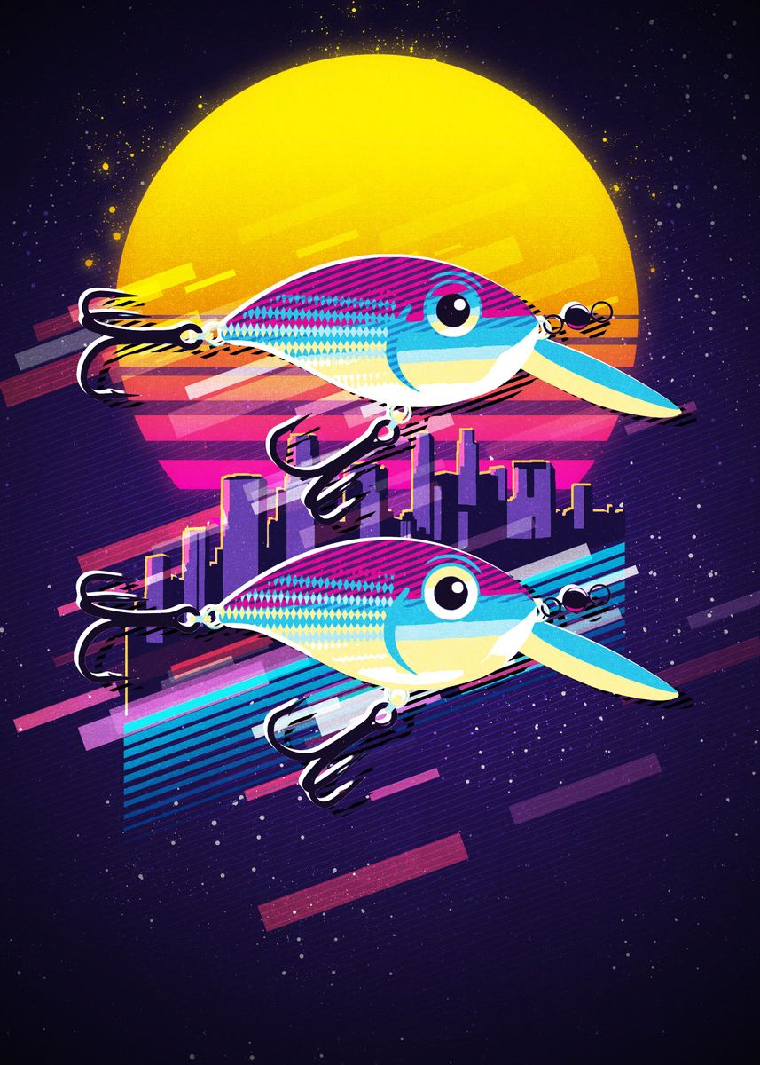 'bait' Poster by Neon Art Glowing | Displate