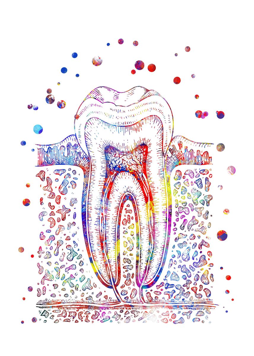 'Tooth Dental print ' Poster, picture, metal print, paint by ...