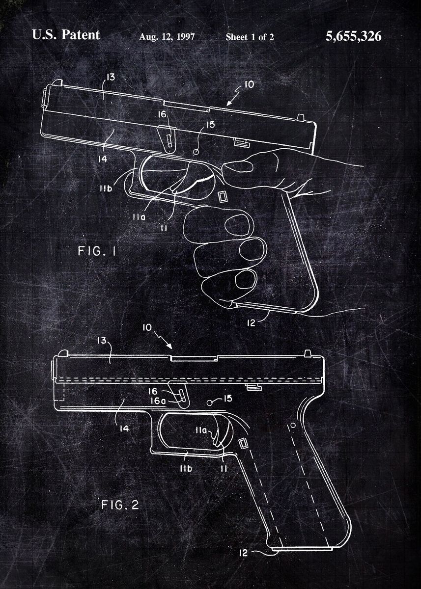 'handgun' Poster, picture, metal print, paint by MAXART DESIGN | Displate