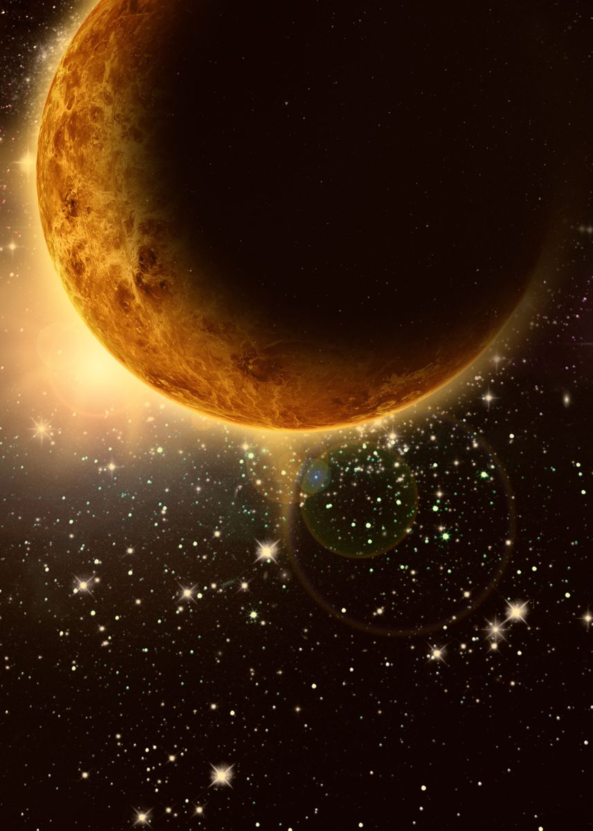 'Space Yellow Landscape' Poster by ArtistiekeBizon | Displate