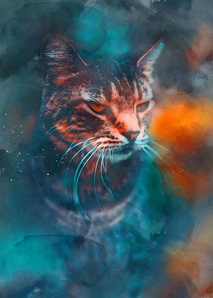 'Amazing Proud Cat' Poster, picture, metal print, paint by SpecialArts ...