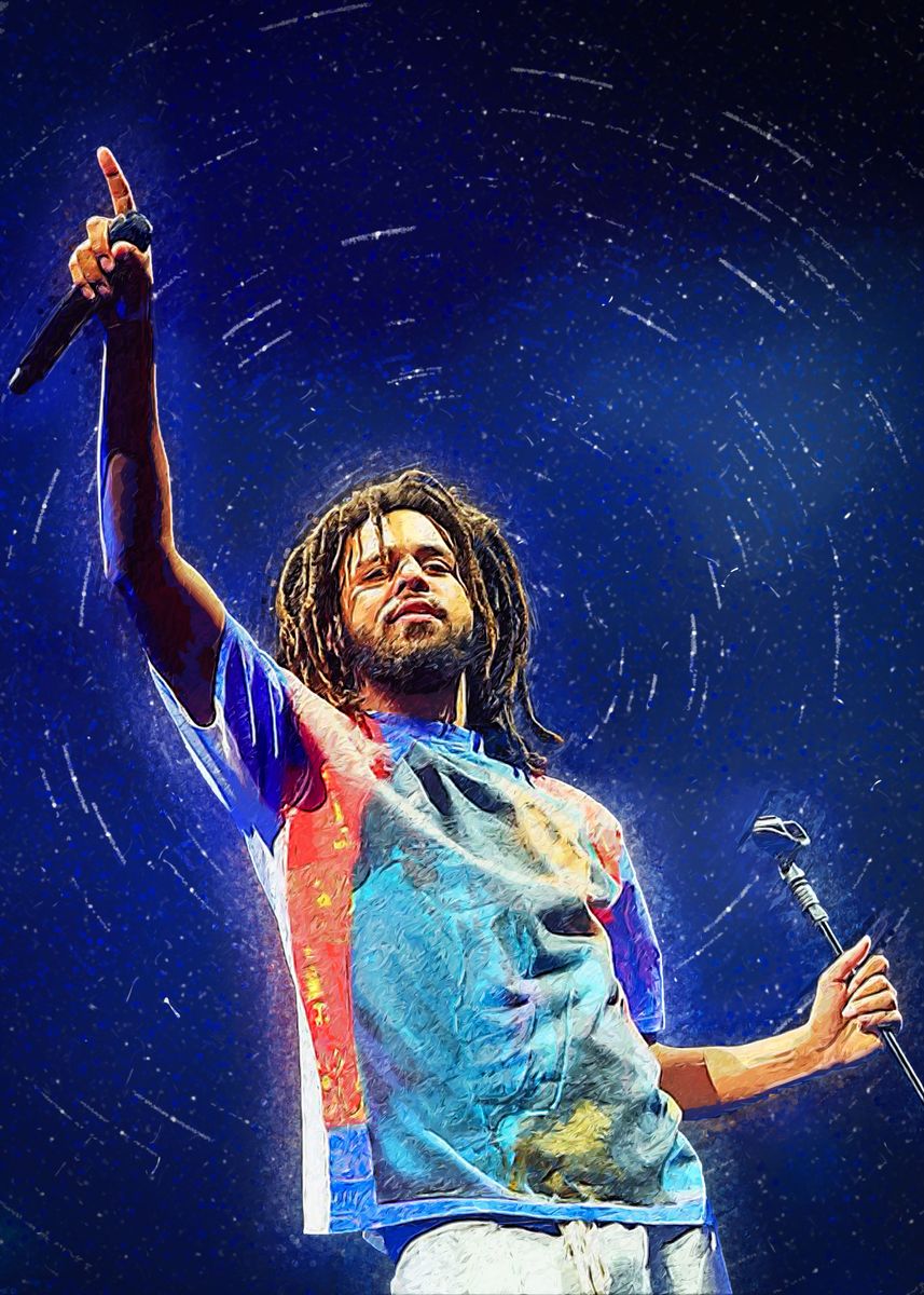 'J COLE' Poster, picture, metal print, paint by Masahiro Art | Displate