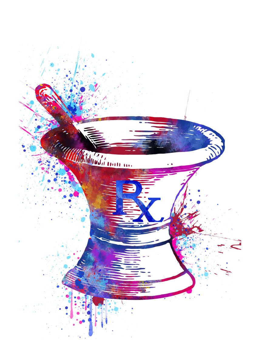 'Mortal and Pestle ' Poster, picture, metal print, paint by RosaliasArt ...