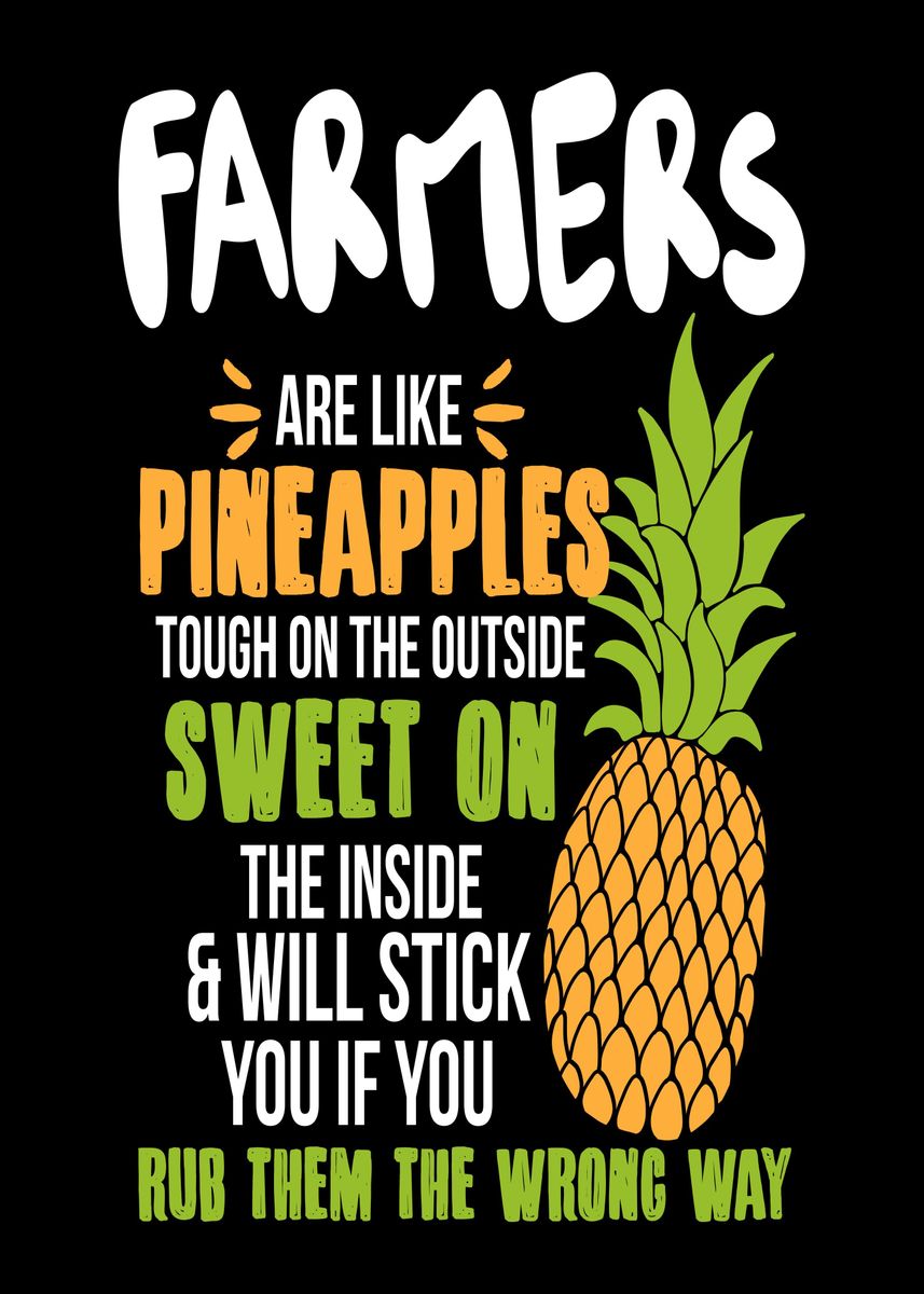 'Farmers Pineapples' Poster, picture, metal print, paint by Timo ...