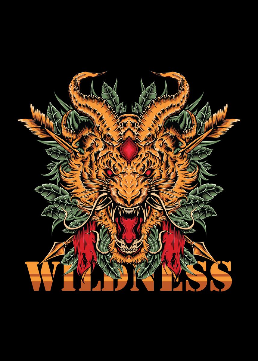 'wildness ' Poster, picture, metal print, paint by mien min | Displate