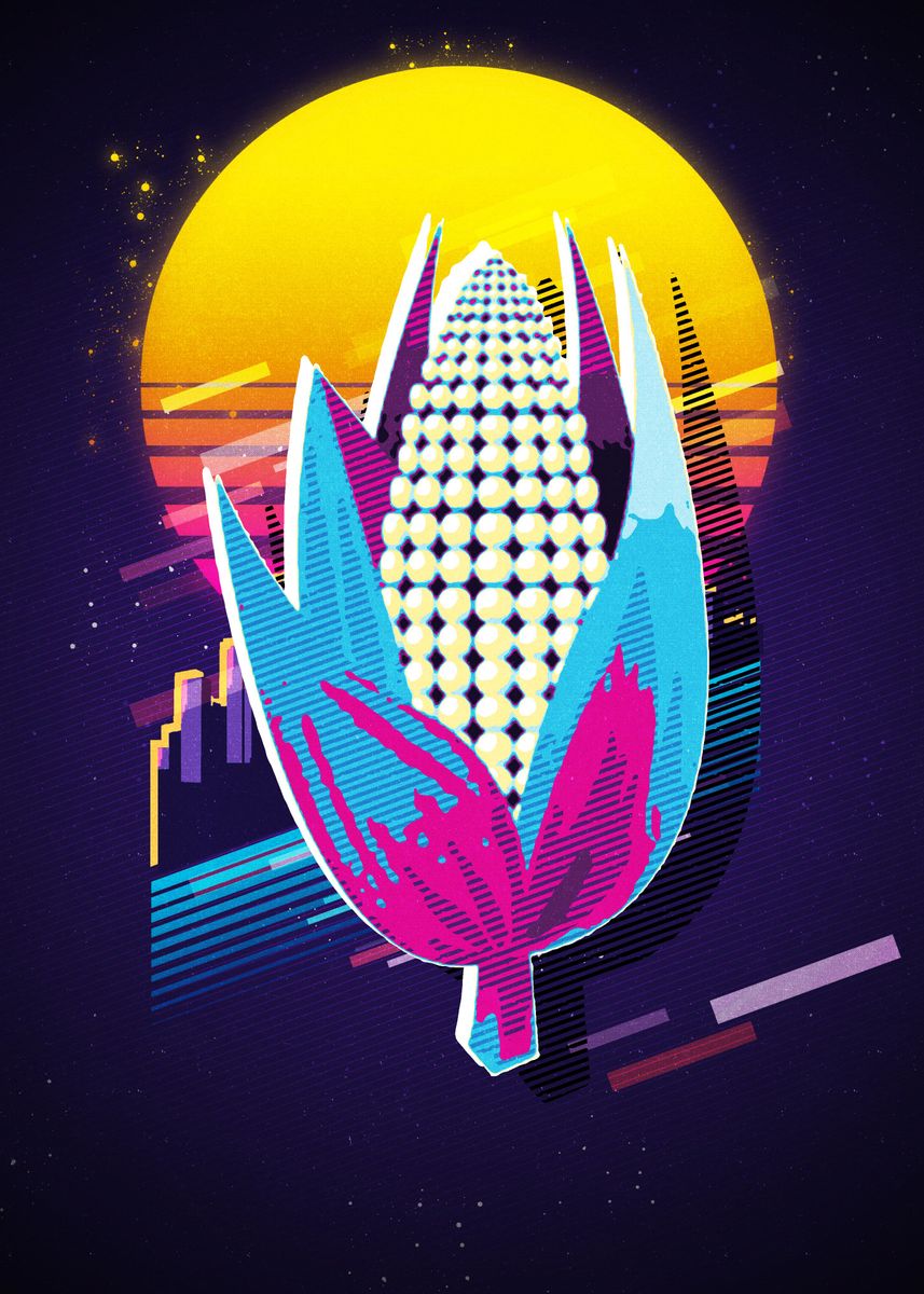 'Corn' Poster, picture, metal print, paint by padilla | Displate