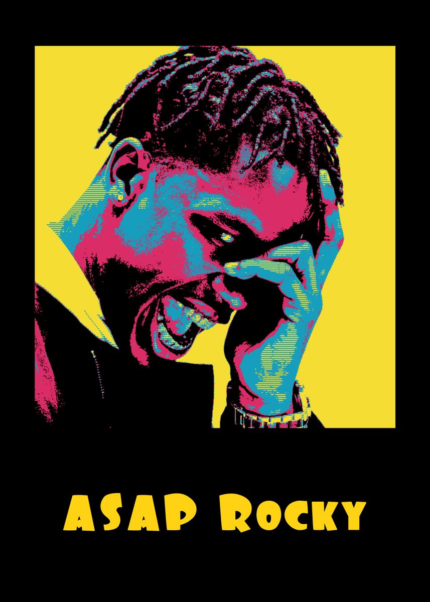 'asap rocky' Poster, picture, metal print, paint by Hafis | Displate