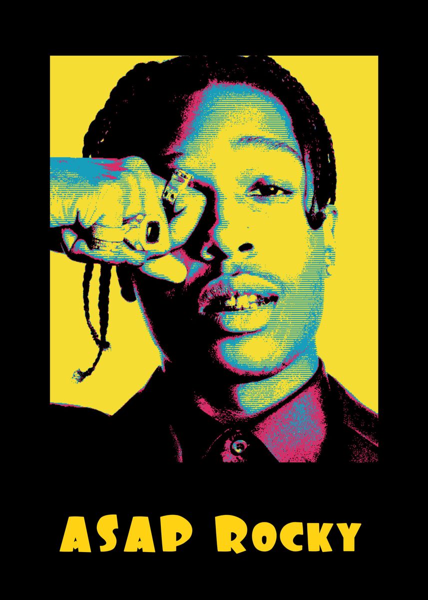'asap rocky' Poster, picture, metal print, paint by Hafis | Displate
