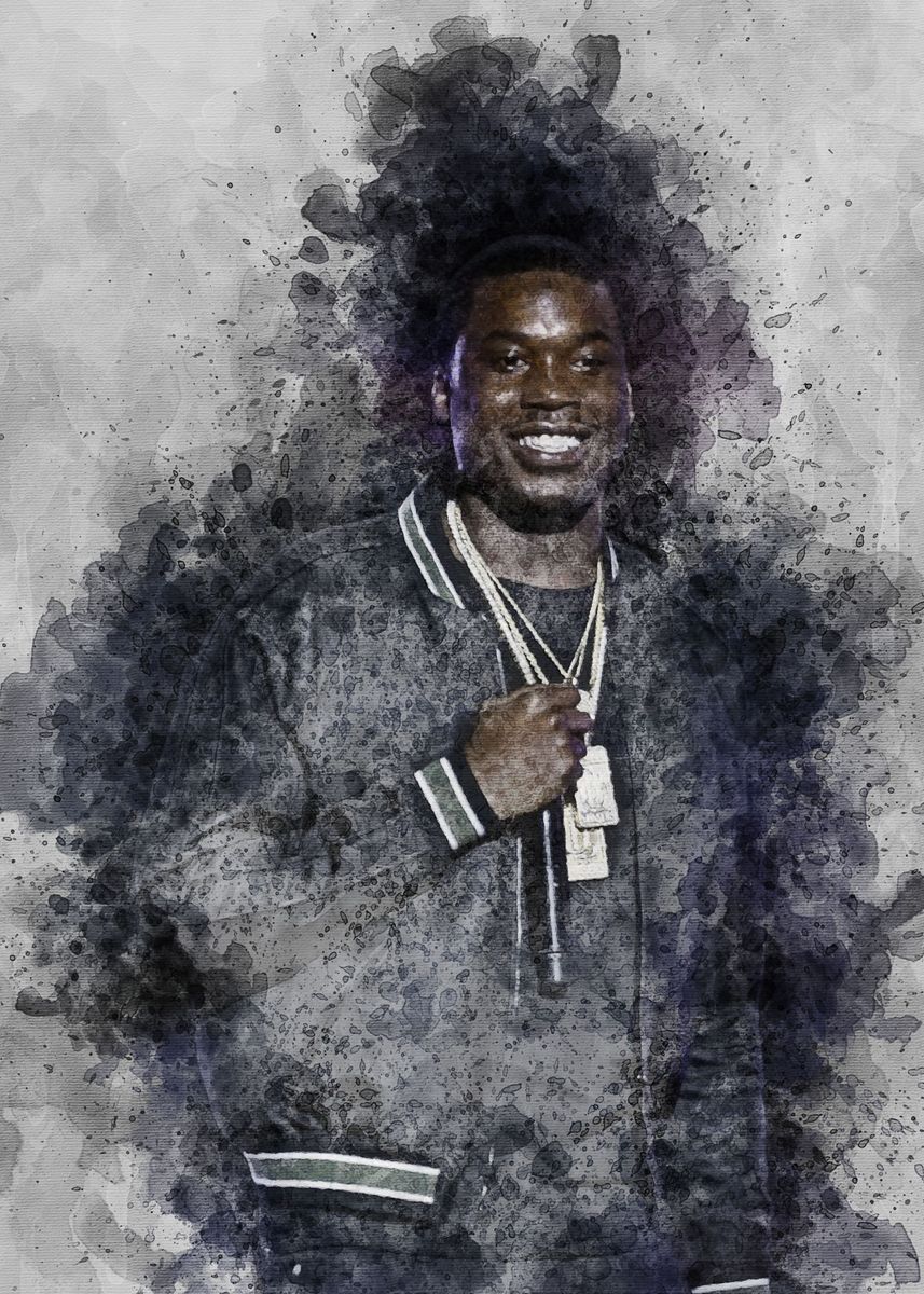 'Meek Mill' Poster, picture, metal print, paint by BQY STUDIO | Displate