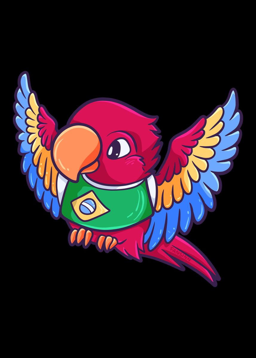 'Brazil parrot colorful bir' Poster by fansinn | Displate