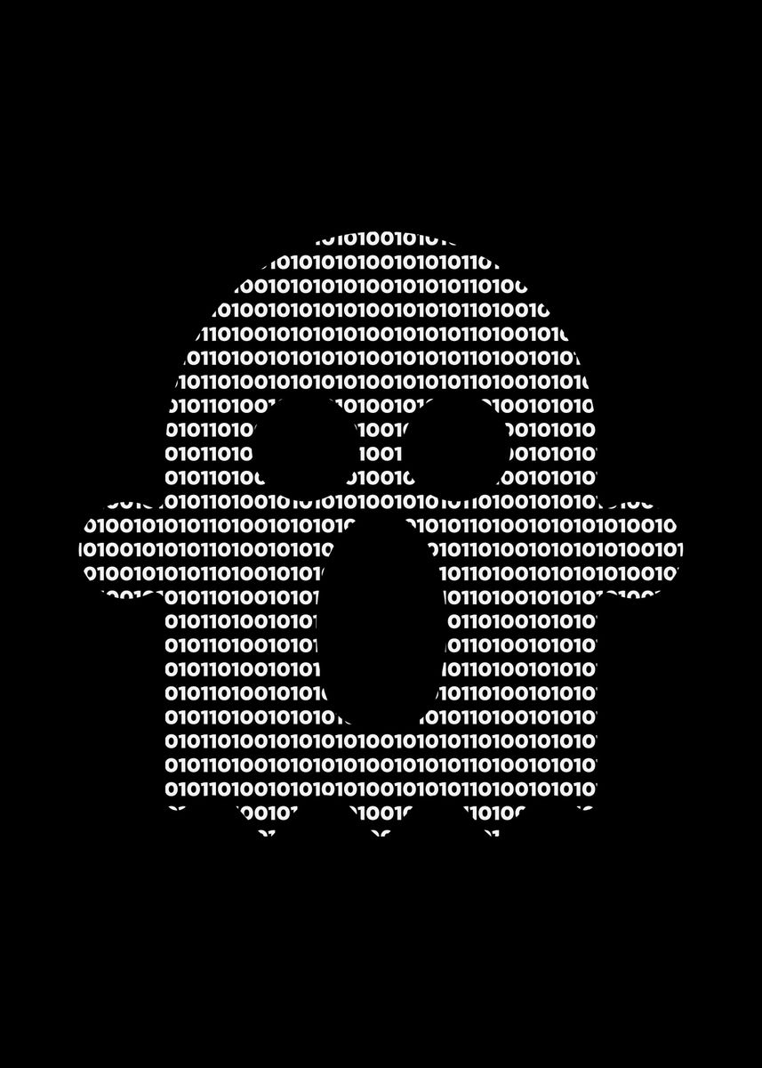 'Binary Code Ghost' Poster, picture, metal print, paint by BoredKoalas ...