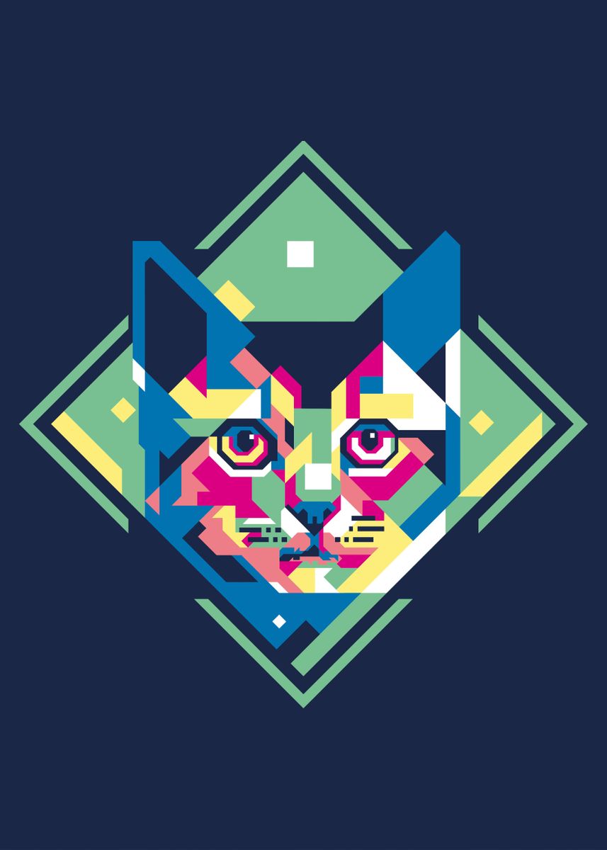 'kucing cat' Poster, picture, metal print, paint by Popart PosterS ...