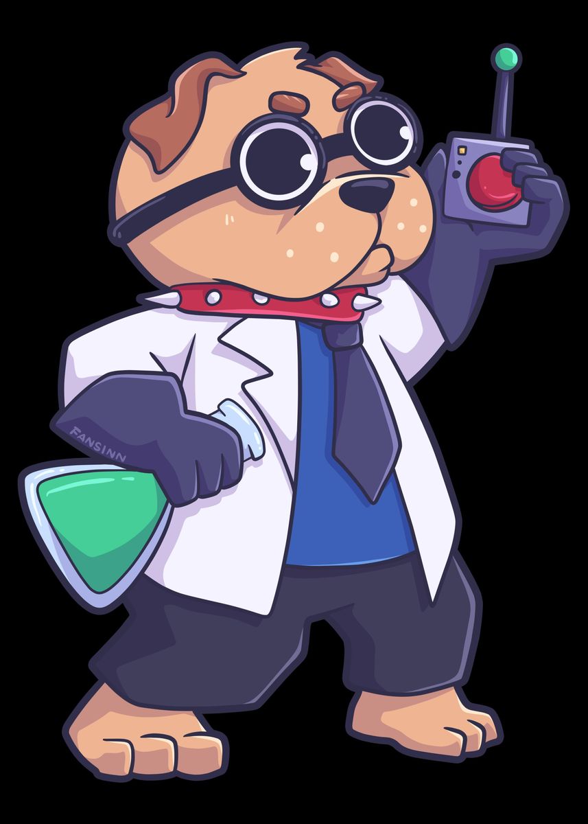 'mad scientist dog Nerd' Poster by fansinn | Displate