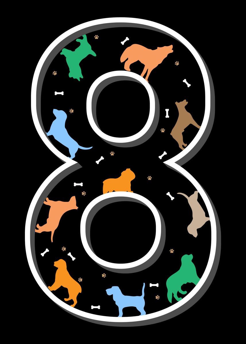 '8th birthday dog' Poster, picture, metal print, paint by Sebastian ...