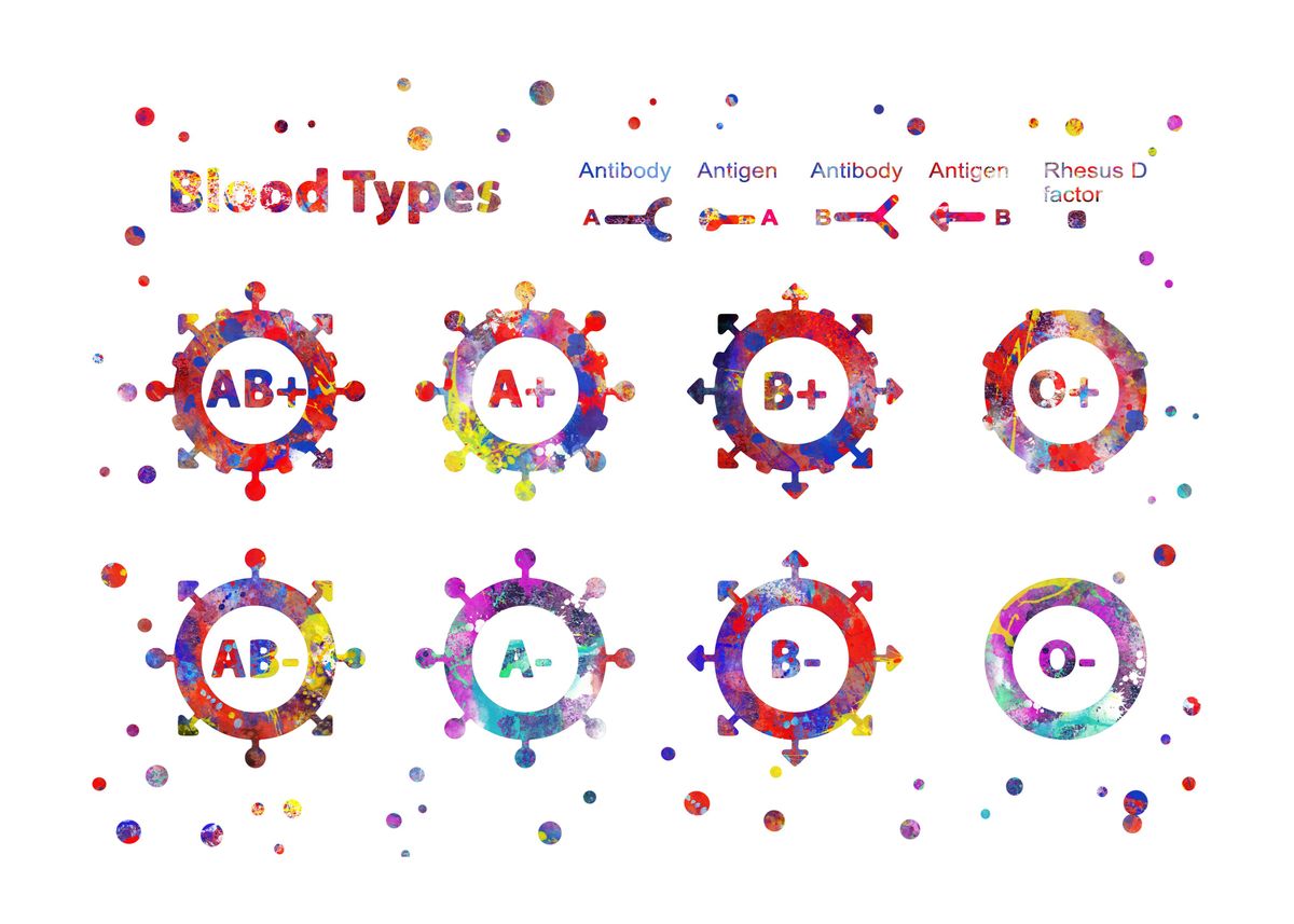 'Blood types' Poster by RosaliasArt | Displate
